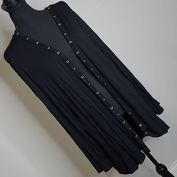 Belldini | Tops | Beldini Sz 3x Black Openfront Tunic With Threaded ...